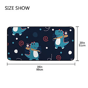 Kitchen Mat Rug Comfort Standing Mat Dinosaur Baseball Cartoon Soft Absorbent Runner Rug for Hallway Entryway Bathroom 39x20 inch