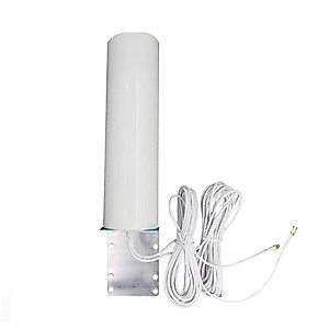 High Gain 10-12dBi Dual SMA Male 698-2700 MHz 3G/4G LTE Omni-Directional Outdoor Pole/Wall Mount Antenna for Mobile Cell Phone Signal Booster Cellular Amplifier 4G LTE Router Modem Gateway