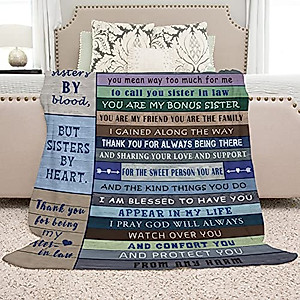 Sister in Law Birthday Gifts - Gifts for Sister in Law - Sister in Law Gifts Blanket - Sister in Law Gifts for Women - Anniversary Valentine Wedding Sister in Law Gifts - Bonus Sister Gifts 60"X 50"