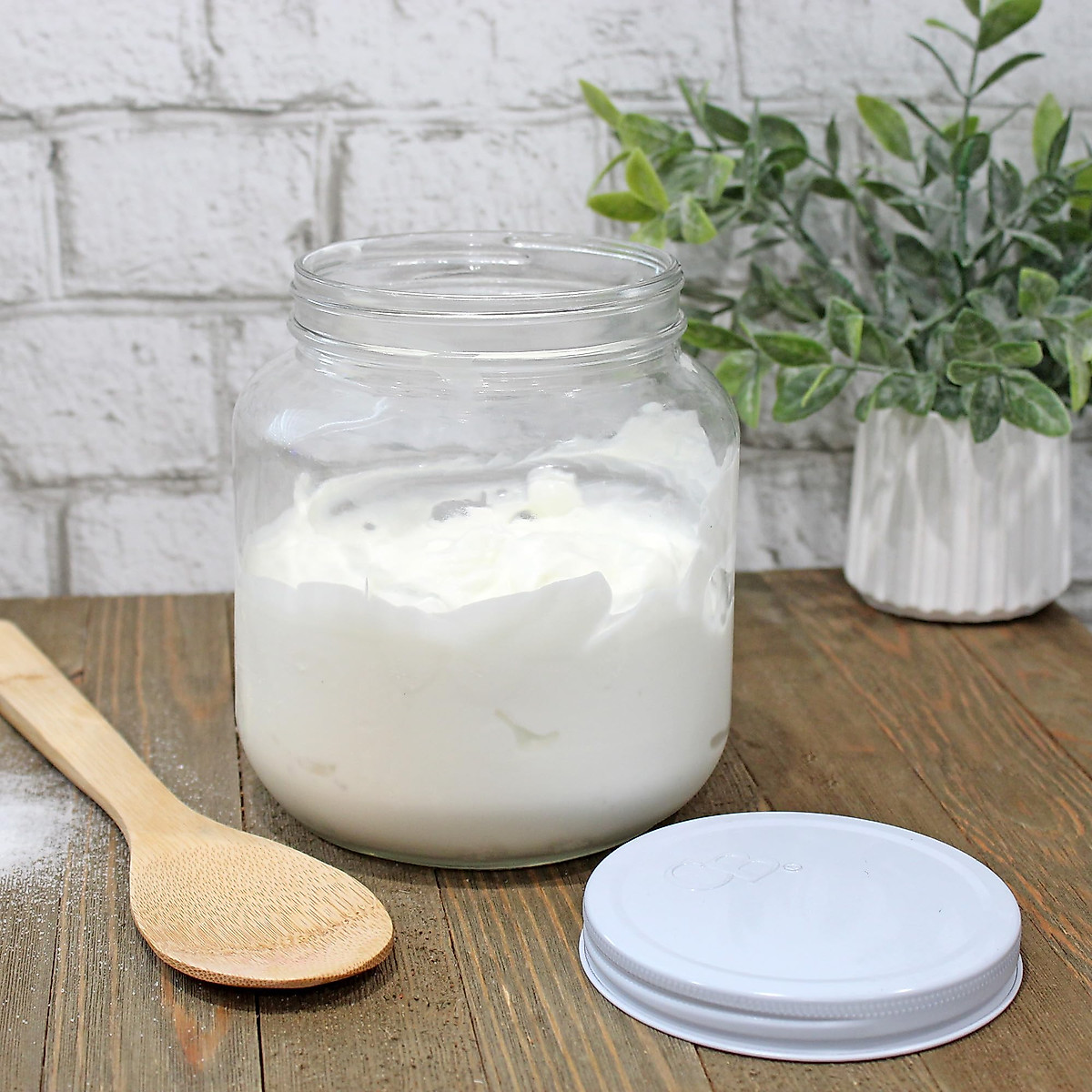 Cornucopia 110mm Replacement Metal Lids (4-Pack, White); Fits 110-400 Neck Large Wide Mouth Glass and Plastic Jars