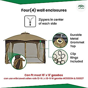 APEX GARDEN 10 Ft. x 12 Ft. Gazebo Replacement Mosquito Netting (Mosquito Net Only)