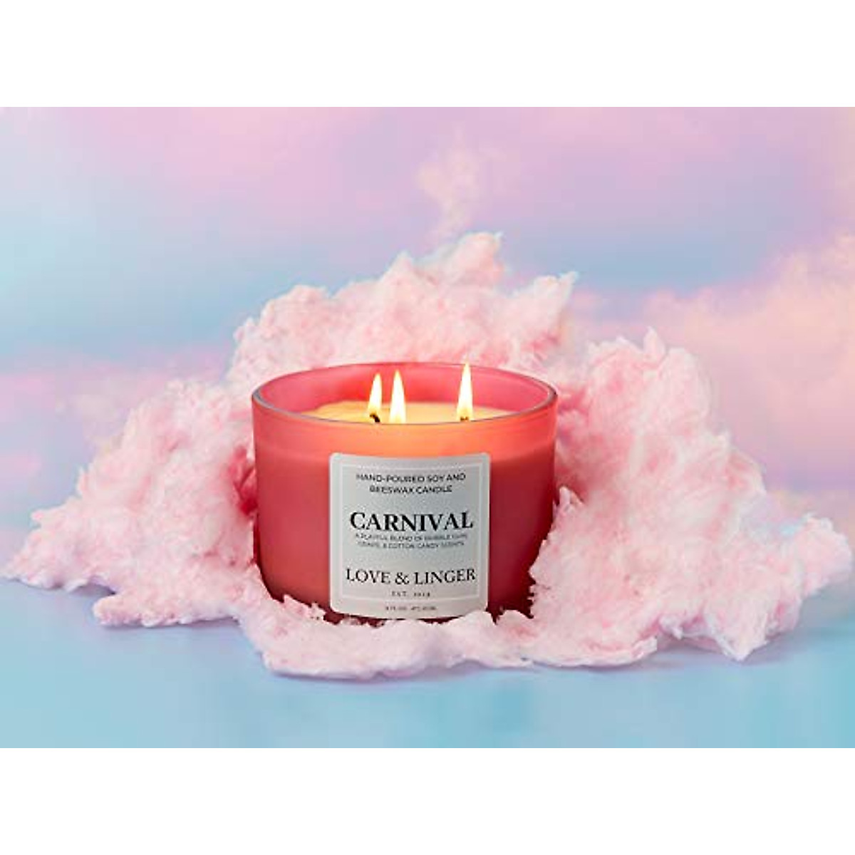 Grape Candle | Bubble Gum Candle | Cotton Candy Candle | Fun Candles | Luxury Soy & Beeswax Candles for Home | 16 oz. Large Jar 3 Wick Candle | Cool Candles