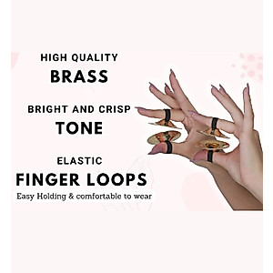 Belly Dancing Finger Zills Finger Cymbals 2 Pairs / 4 Pcs Golden