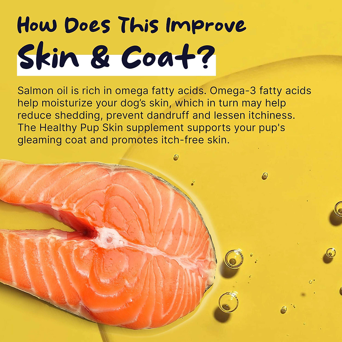 Omega 3 Fish Oil for Dogs Chews - Omega 3 for Dogs Shedding and Itchy Skin Relief for Dog Dry Skin and Hot Spots, EPA and DHA Fatty Acids, Dog Skin and Coat Supplements - 180 Chews