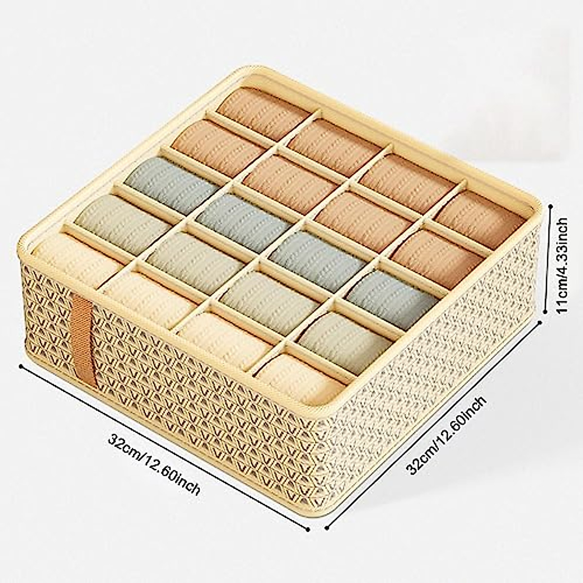 HABURN Underwear Drawer Organizer, Underwear Drawer Organizer and Closet Dividers, Clothing Storage Organizers Box, Drawer Organizer, Storage Box for Clothes, Socks, Underwear, Ties, Panties