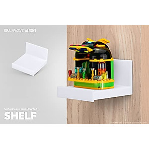 BRAINWAVZ Screwless 4" Universal Shelf for Cloud Security Camera, Baby Monitor, Small Speakers, Electronics & More, No Tools, VHB Tape Strong Adheasive, Easy to Install (White)