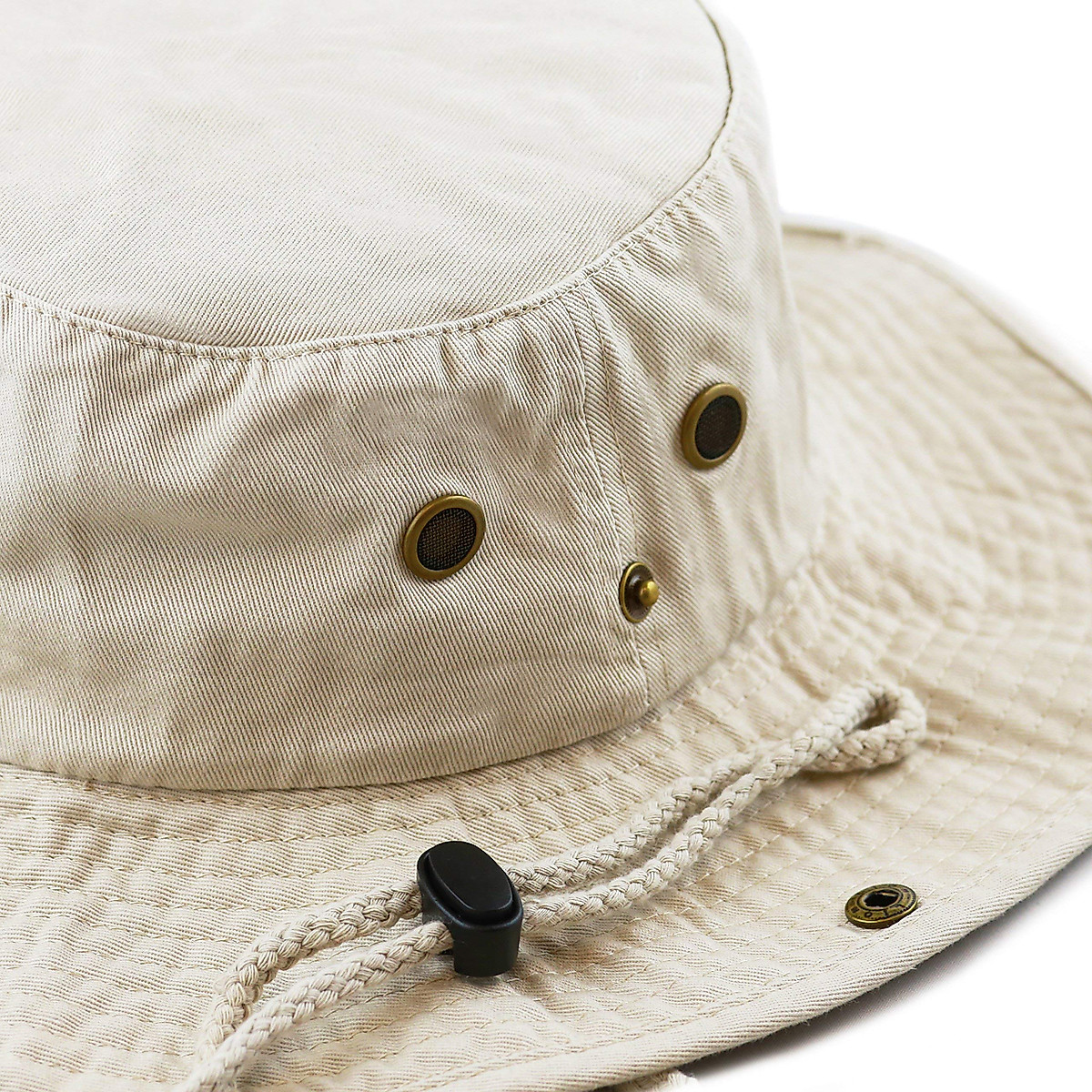 The Hat Depot 300N1510 Wide Brim Foldable Double-Sided Outdoor Boonie Bucket Hat (L/XL, 2. Cotton - Putty)