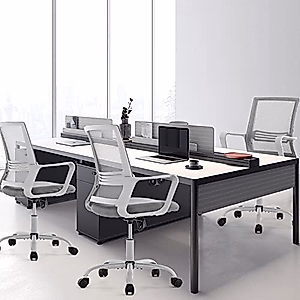 Adjustable Home Office Chair Mid Back Breathable Mesh, Height Adjustable, Comfortable Armrests, Padded Seat, Ergonomic Lumbar Support, Swivel Rolling, Tilting Function