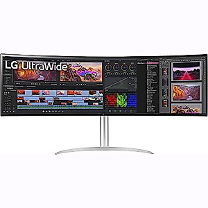 LG 49WQ95C-W 49" 32:9 UltraWide Dual QHD Nano IPS Curved Monitor Bundle with Deco Gear Mechanical Gaming Keyboard, Deco Gear Wired Gaming Mouse and Deco Gear Gaming Mouse Pad