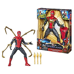 Spider-Man Marvel Deluxe 13-Inch-Scale Thwip Blast Integrated Suit Action Figure, Suit Upgrades, and Web Blaster Accessory