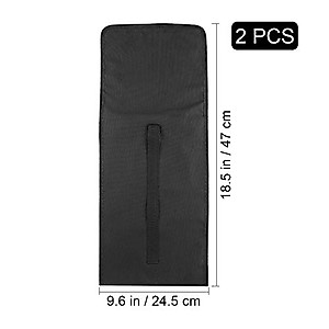Healeved 2pcs BBQ Tool Storage Bags Barbecue Hardware Tool Holder Pouch Barbecue Tool Holder Bags for Camping Backyard Barbecue Black 18.7x8.2 inches