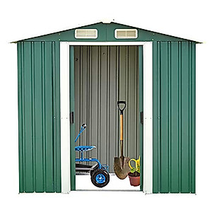 Outdoor Garden Storage Shed 6X4 FT Yard Storage Tool with Sliding Door for Backyard