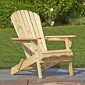 W Home Oceanic Adirondack Chair, Standard, Natural Finish