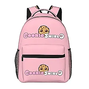 Pobecan Cookie Anime Swirl C Backpack Funny Laptop Back Pack Book Bag Hiking Outgoing Daypack For Women Mens