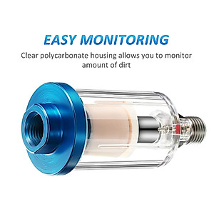 3 Pcs Compressed Air Filter Water Oil Separator 1/4 Inch NPT Inlet and Outlet Airbrush Filter Moisture Separator for Air Line Compressor Fitting, 90 PSI