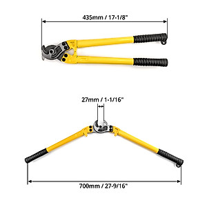 QWORK Hardened Cable Cutter, 18" Heavy Duty Stainless Steel Wire Rope Cutter for Cutting Steel Wire