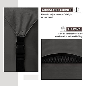 ULTCOVER Rectangular Patio Heavy Duty Table Cover - 600D Tough Canvas Waterproof Outdoor Dining Table and Chairs General Purpose Furniture Cover Size 64L x 52W x 28H inch, Black