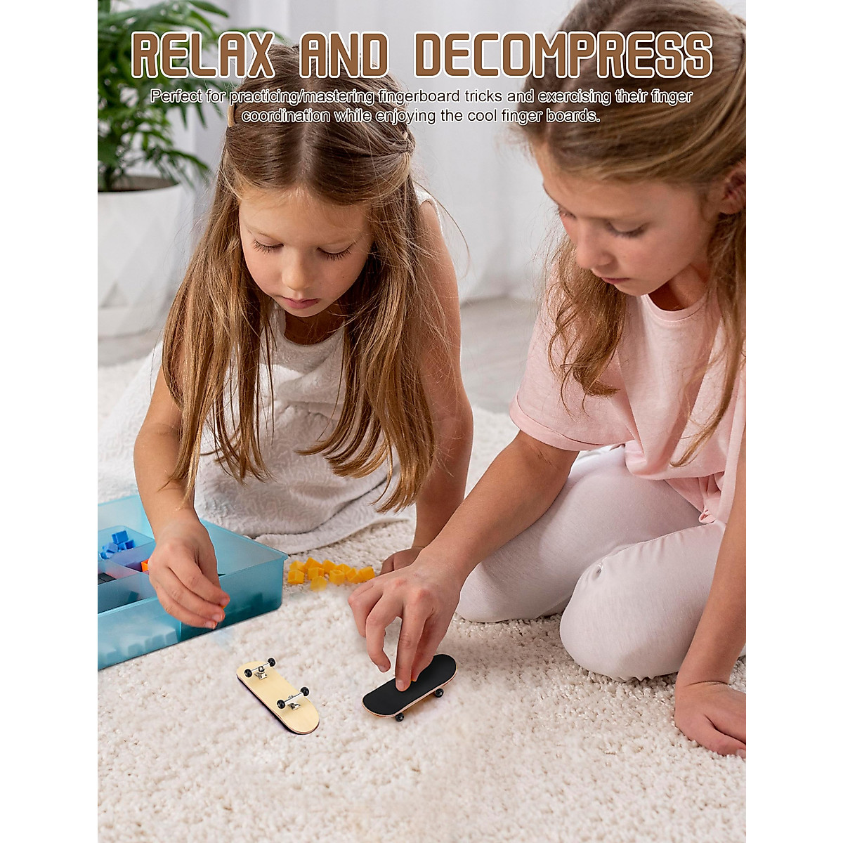 Yosoo Health Gear Finger Skateboards, Finger Board, Tool Kit, 1Pc Maple Wooden Alloy Fingerboard Finger Skateboards with Box Reduce Pressure Kids Gifts