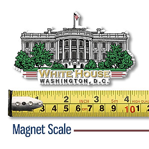 White House Magnet by Classic Magnets, Washington D.C. Series, Collectible Souvenirs Made in The USA, 4.1" x 2.5"