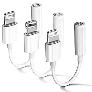Apple MFi Certified 3 Pack Headphone Adapter for iPhone Connects Lightning to 3.5mm Dongle Auxiliary Audio Splitter Cable AKAVO Adapter Compatible with iPhone 7 8 11 11 Pro 12 12 Pro X XR XS XS Max
