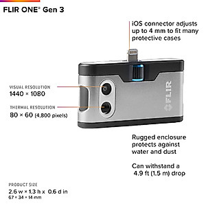 FLIR ONE Gen 3 - Thermal Imaging Camera for iOS Smartphones (iPhone w/Lightning Port Only)