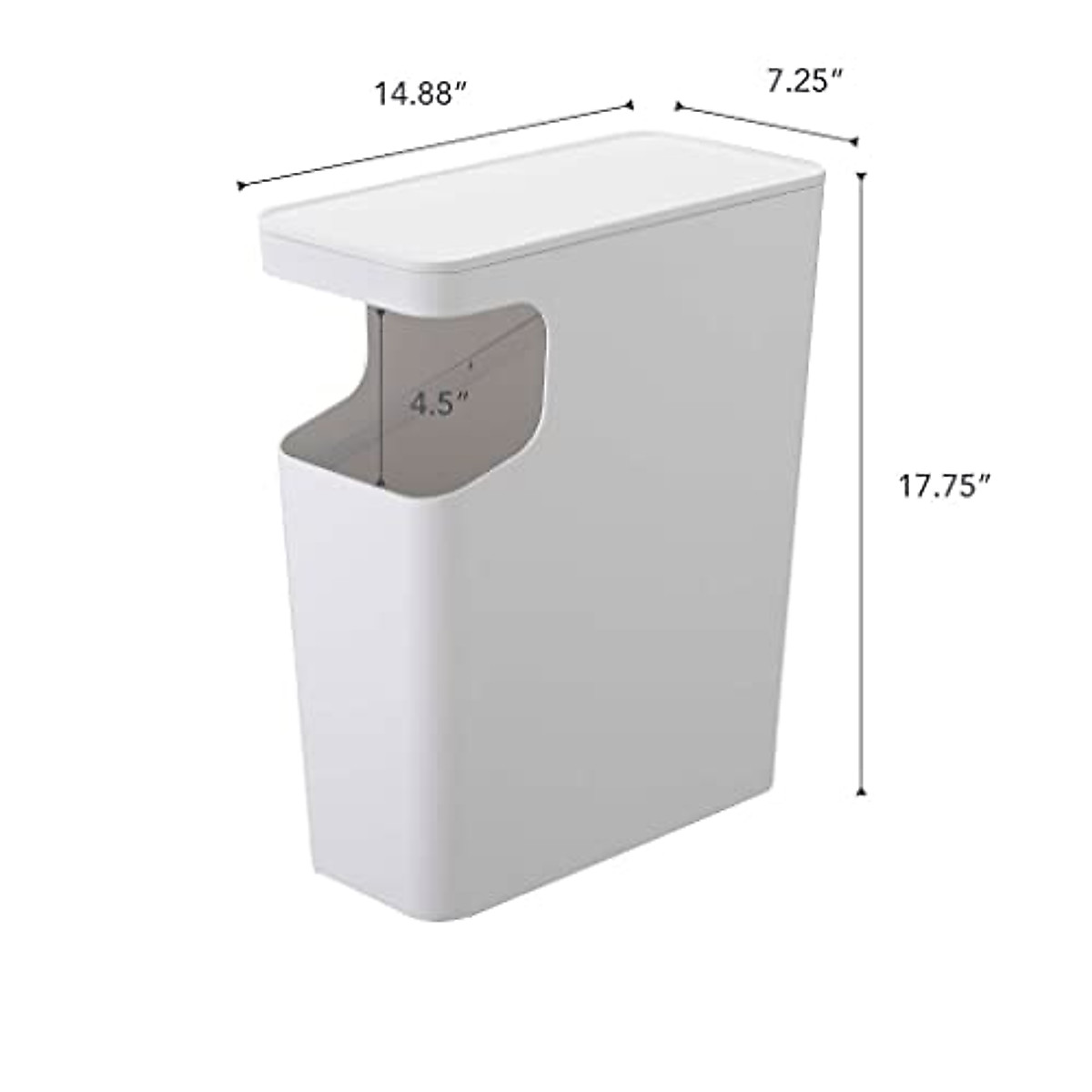 YAMAZAKI home Tower Side table and Trash can White - 3988