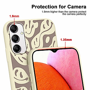 RUMDEY 2 Pack Happy Smile Face for Samsung Galaxy A14 5G 6.8" Phone Case,Aesthetic Cute Funny Design Cases Soft Silicone Slim TPU Shockproof Protective Bumper Cover for Women Men Girls-Kawaii Smiles