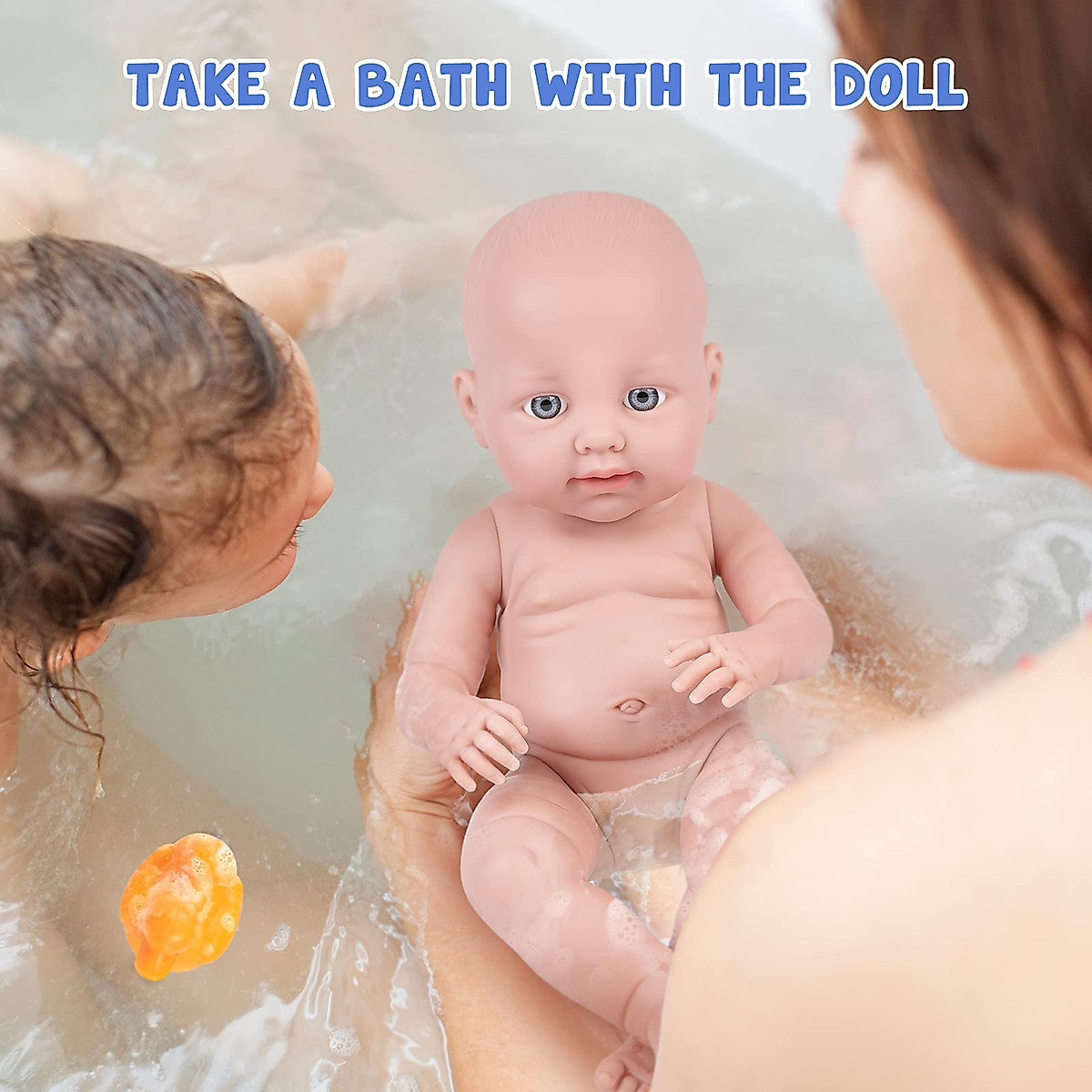 16" Washable Reborn Baby Doll - Lifelike Handmade Silicone Doll with Doll Accessories for Girls Boys Kids