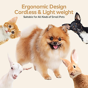 Masagotti Dogs Hair Clippers Grooming Kit with Nail Grinder, 4 in 1 Cordless Electric Trimmer Low Noise USB Pet Clippers for Dogs Cat,Grooming Paws, Eyes, Ears, Face,Matted Hair