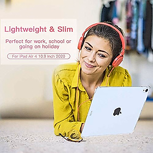 Clear TPU Case for iPad Air 11 inch 2024/ Air 5th/ 4th with Pencil Holder Shockproof, XUYICC Transparent Silicone Rubber Back Cover for iPad Air 11” 2024/Air 5th Gen 10.9" 2022 / Air 4th Gen 2020