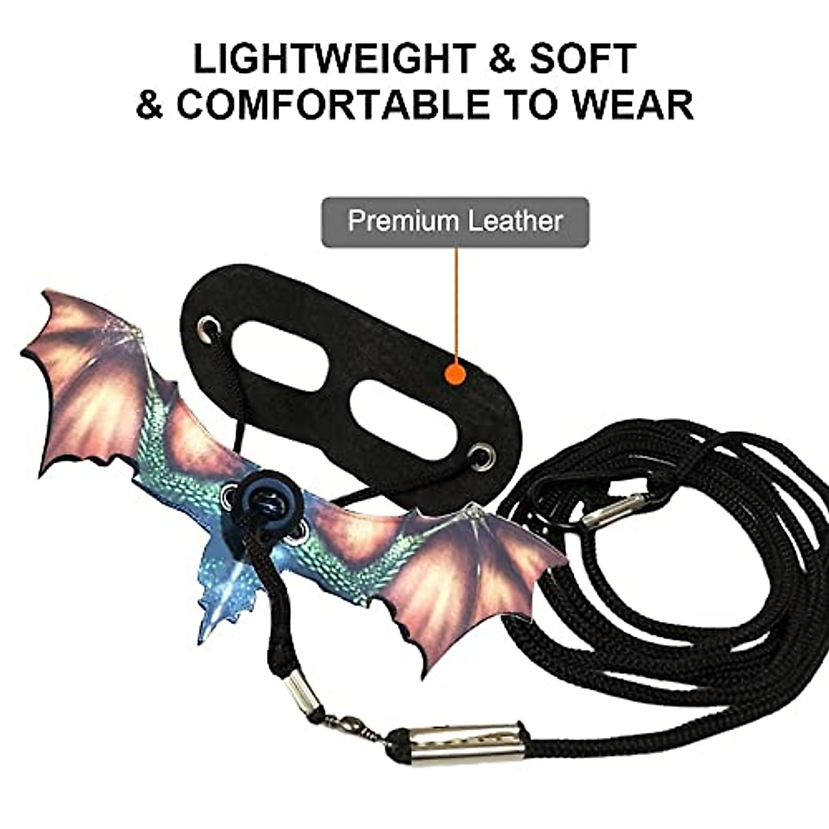 Bearded Dragon Leash, Adjustable Portable Reptile Leash with Cool Wings for Gecko, Bearded Dragon, Chameleon, Iguana, Hamster, Guinea Pig (S+M+L)