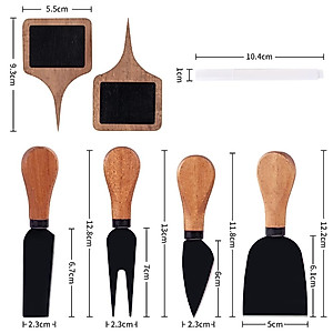 7 Piece Cheese Knife Set for Charcuterie Board Cheese Knife Set Charcuterie Accessories Cheese Board Knife Set Black Cheese Knife Set Charcuterie Knives and Spreaders Charcuterie Utensils