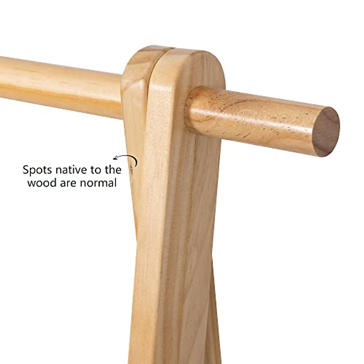 Clikuutory Kids Garment Rack, Kids Clothes Rack for Hanging Clothes, Baby Freestanding Clothing Rack with Storage Shelf & Hanging Rod, Stable Triangular Frame, 100% Natural Pine Wood, Dress up Rack