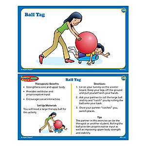 Super Duper Publications | Scooter Board Activities Fun Deck | Occupational Therapy Flash Cards | Educational Learning Materials for Children