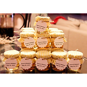 Nakpunar 12 pcs 5 inch wide Red and White Gingham Fabric Jar Covers with Hemp Twine