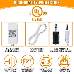 Sumind 2 Pack AC DC Power Adapter Compatible with Department 56 Village Accessories, 3V Power Cord, 3 Black Selectable Plugs for Christmas Halloween Village House Lantern Street Lamp Accessories