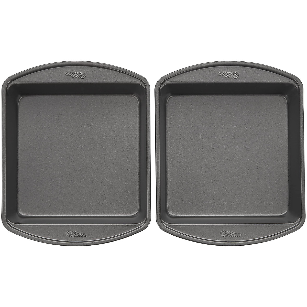 Wilton Perfect Results Premium Non-Stick 8-Inch Square Cake Pans, Set of 2, Steel Bakeware Set & Perfect Results Premium Non-Stick Bakeware Muffin Pan & Cupcake Pan, 12-Cup, Steel