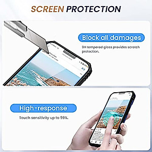 Goton for iPhone 14 Plus Case with Screen Protector - Slide Camera Cover Phone Case with Ring Stand, Heavy Duty Military Grade Shockproof Rugged Bumper for iPhone 14 Plus Accessories Blue