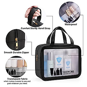 MAANGE 3 Pcs Toiletry Bag for Women Men, Translucent Waterproof Makeup Bags Set Travel Organizer for Accessories, Toiletries, Cosmetics