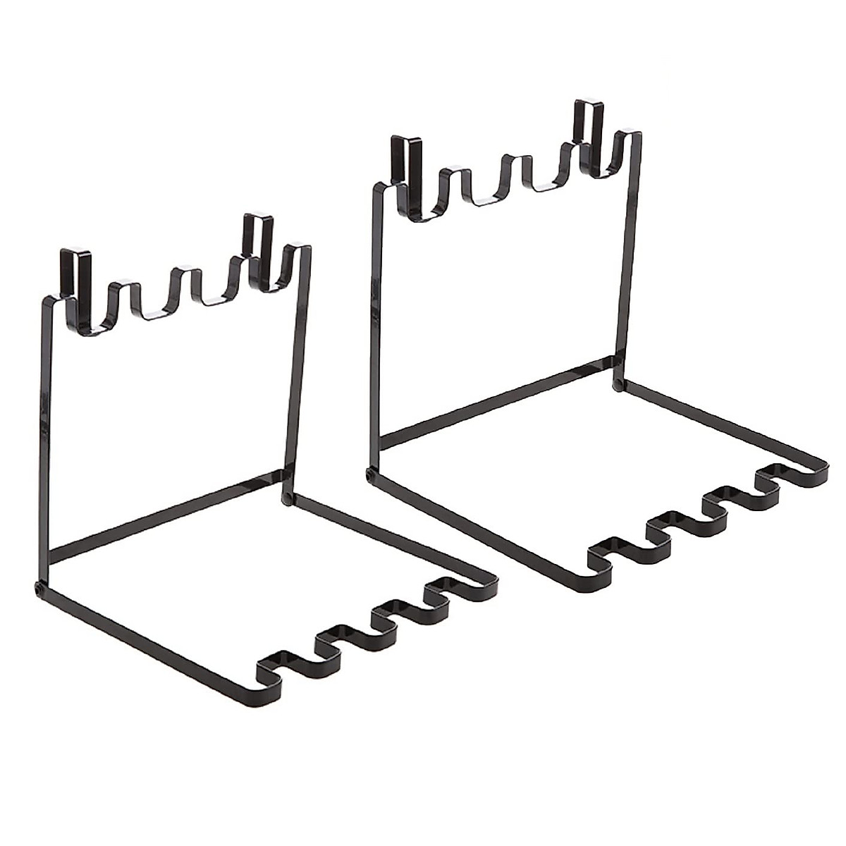 Psivika 2 Pcs Hanging Trash Garbage Bag Holder Folding Storage Holder Racks for Kitchen Different Size Plastic Bag (Black)