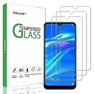 beukei (3 Pack) for Huawei Y7 2019 and Y7 Pro 2019 and Huawei Y7 Prime (2019) Screen Protector Tempered Glass,Full Screen Coverage, Anti Scratch, Bubble Free