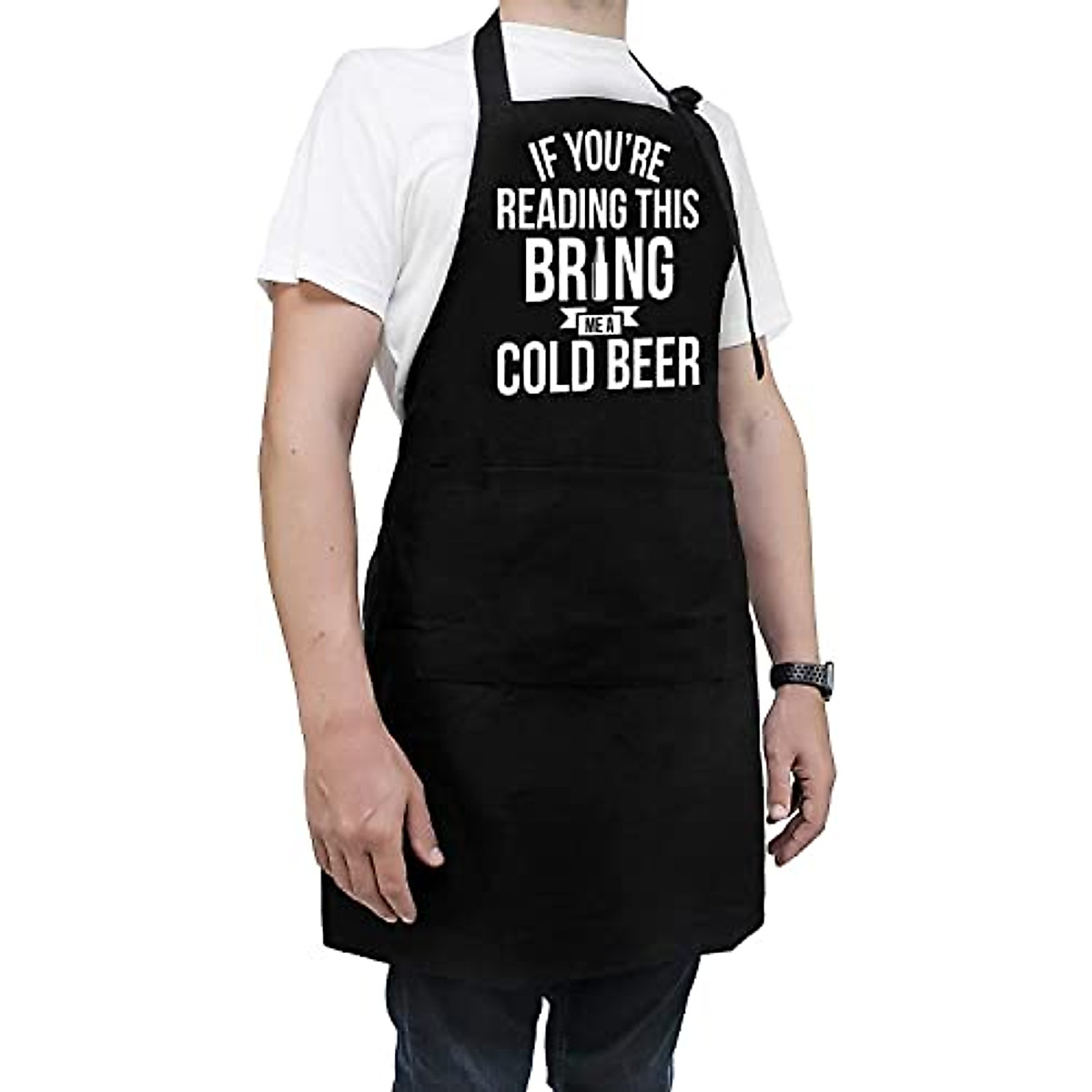 NewEleven Aprons For Men With Pockets - Birthday Gifts For Men, Dad, Husband, Grandpa, Uncle, Brother - Funny Apron For Dad, Husband, Grandpa, Uncle, Boyfriend - Cooking apron, Bbq apron, Grill Apron