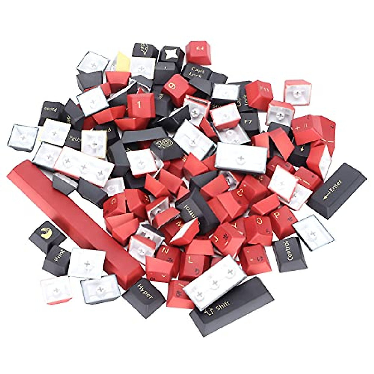 Yoidesu 128 Keys Japanese Style Keycaps, Oil Resistant PBT Keycap for Universal PC Gaming Keyboard with Animation Elements Gaming Keyboard Keycap with Shaft Puller