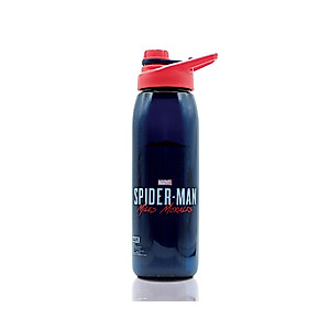 Marvel Spider-Man Miles Morales 28-Ounce Sports Water Bottle | BPA-Free Plastic Water Jug With Leakproof Screw-Top Lid And Flip-Up Cap | Hydration For Outdoor Activities, Gym Fitness Gifts