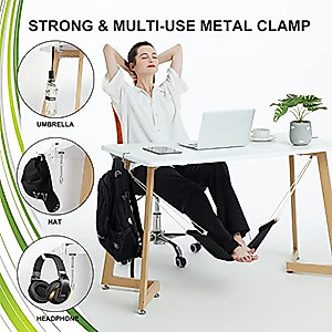 Auoinge Foot Hammock Under Desk FootRest | Adjustable Office Foot Rest Under Desk | Portable Desk Foot Hammock with Headphone Holder