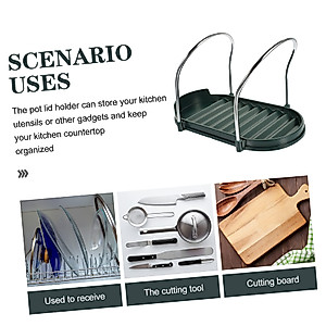 YARNOW Pot Lid Rack Truner Frame Pot and Pan Lid Organizer Household Pot Lid Holder Cutting Board Organizer Stainless Steel Cooking Utensils Cover Silicone Baking Tray Flat The Pet Food