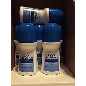 Avon Cool Confidence baby powder scent Roll On Antiperspirant Deodorant 2.6 fl.oz. Lot 6 pcs.