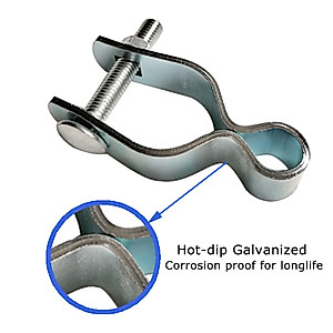 4 Pack 1-3/8inch Chain Link Fence Frame Gate Post Hinge/Galvanized Steel Zinc Plated Pipe Gate Hinge, Nut/Bolt Included