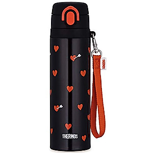 Thermos JNT-551 BKR Water Bottle, Vacuum Insulated Travel Mug, 16.9 fl oz (550 ml), Black Red