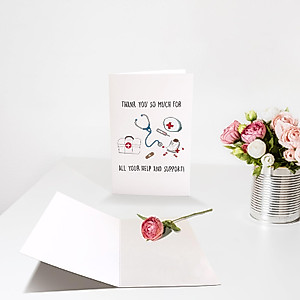Thank You Card for Nurse Doctor Healthcare, Cute Medical Appreciation Card for Hospital, Medical Staff Appreciation Card, Thank You For All Your Help And Support